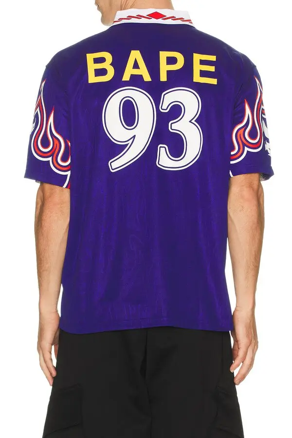 Adidas Originals X Bape Flame Football Jersey - Japan Blue
